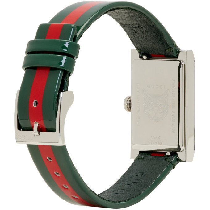Gucci Green and Red G-Frame Watch Gucci