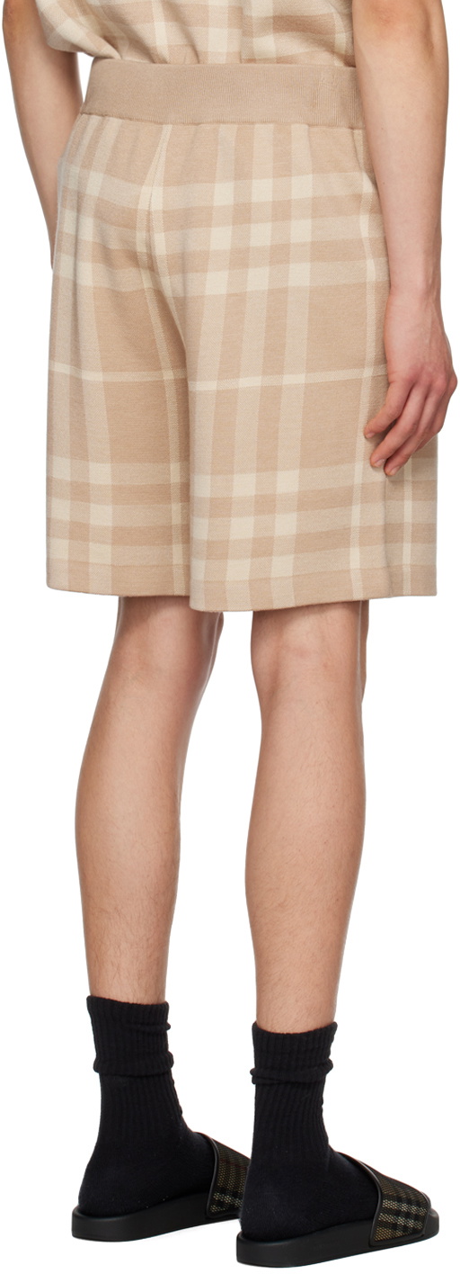 Burberry Beige Check Shorts Burberry