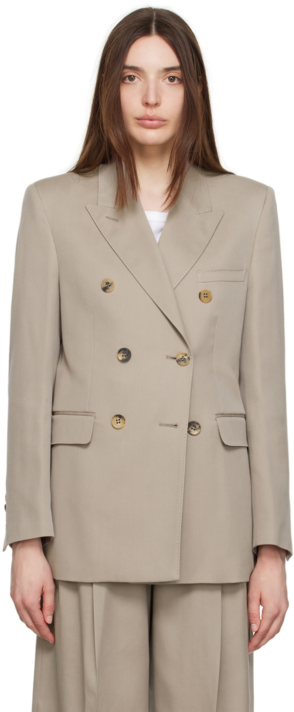 Golden Goose Beige Double-Breasted Blazer Golden Goose Deluxe Brand