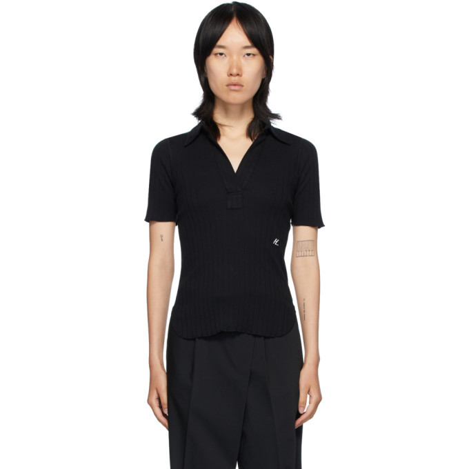 Helmut Lang Black Skinny Polo Helmut Lang