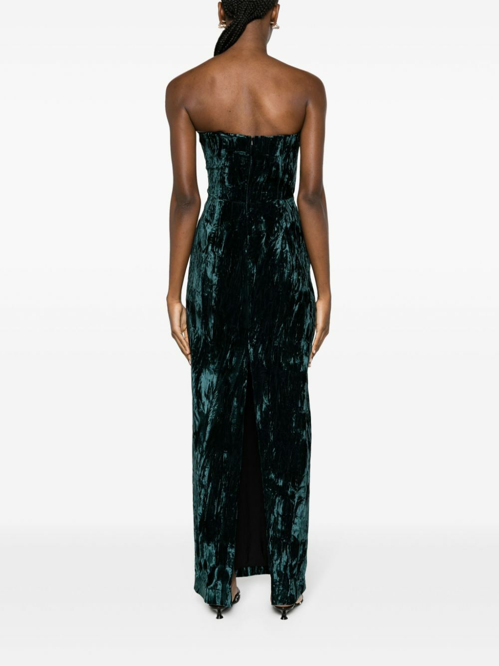 16Arlington Green Samare Feather Trim Velvet Gown 16Arlington