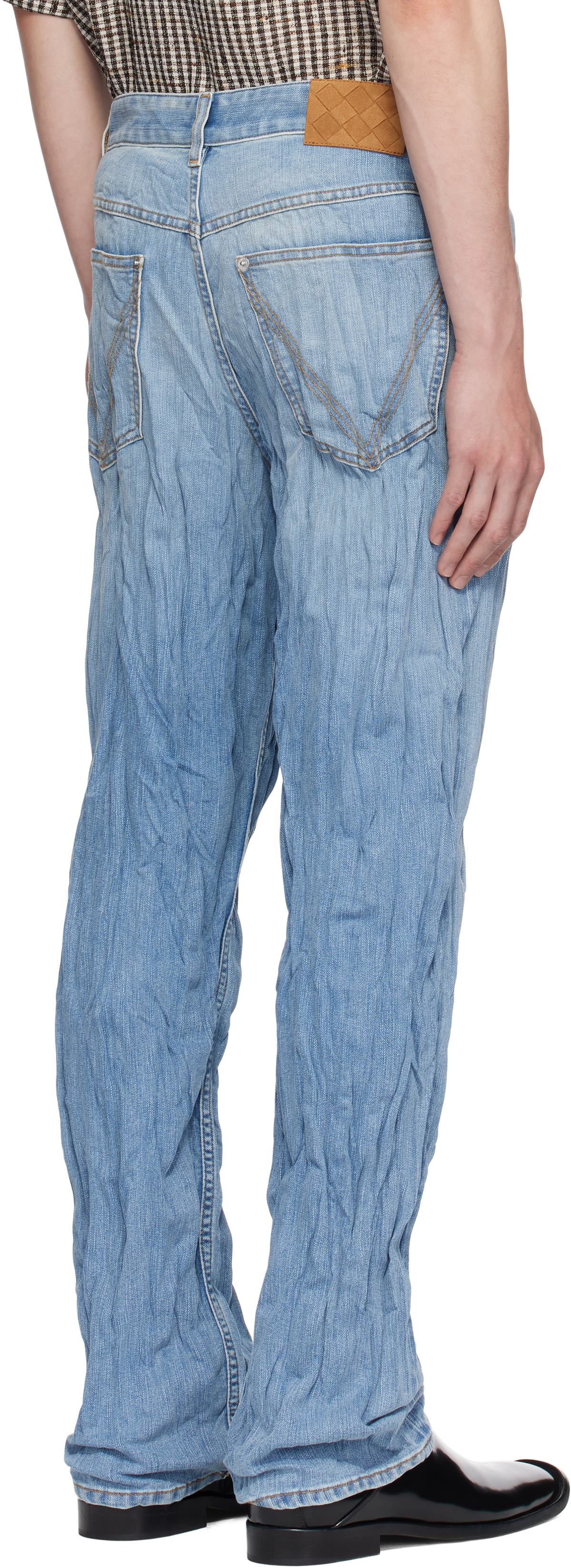 Bottega Veneta Blue Crushed Jeans Bottega Veneta