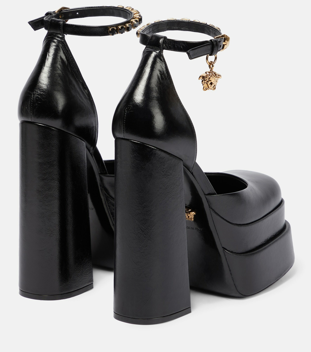 Versace - Medusa Aevitas leather platform pumps Versace