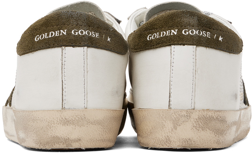 Golden Goose SSENSE Exclusive White & Green Super-Star Sneakers Golden ...