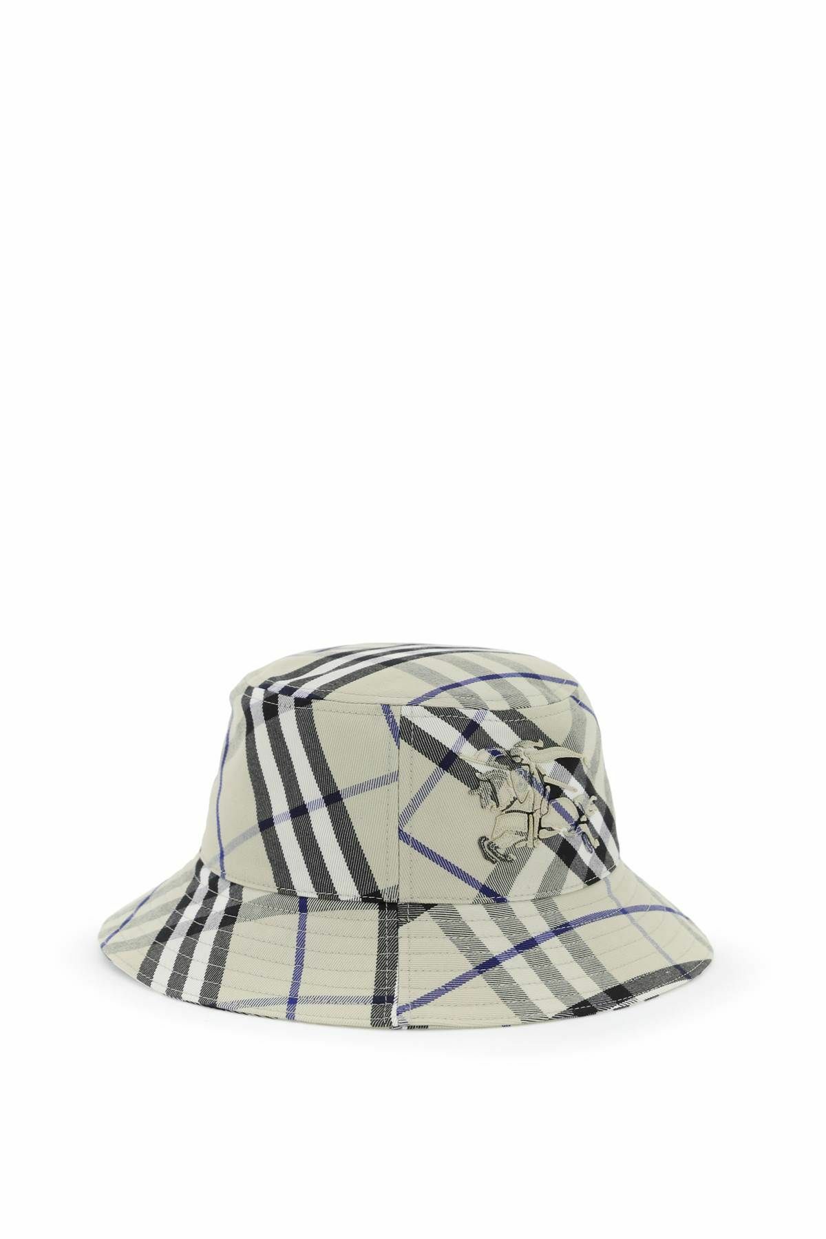 BURBERRY ered cotton blend bucket hat with nine words Neutro Burberry