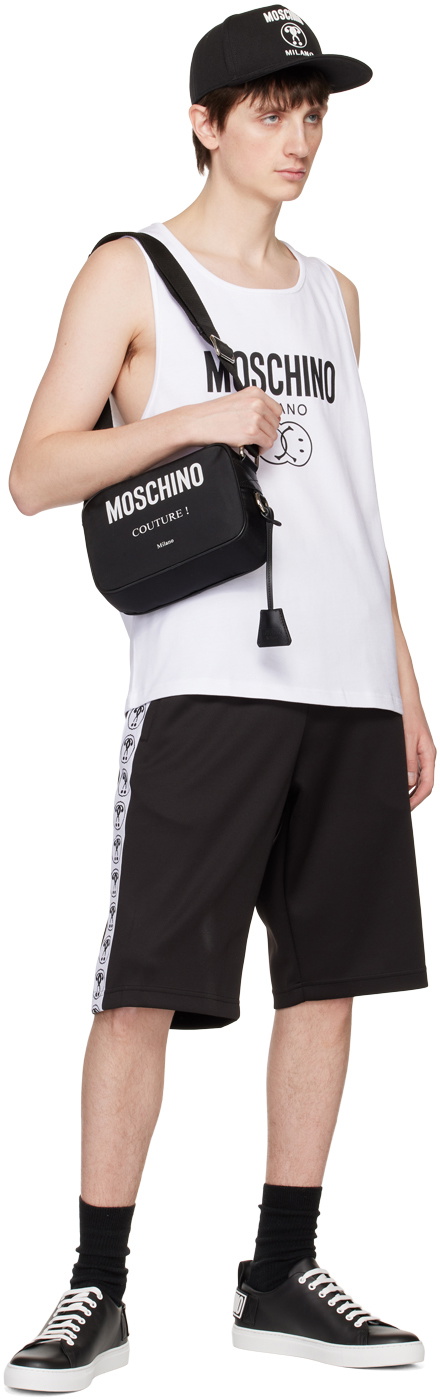 Moschino White Double Smiley Tank Top Moschino