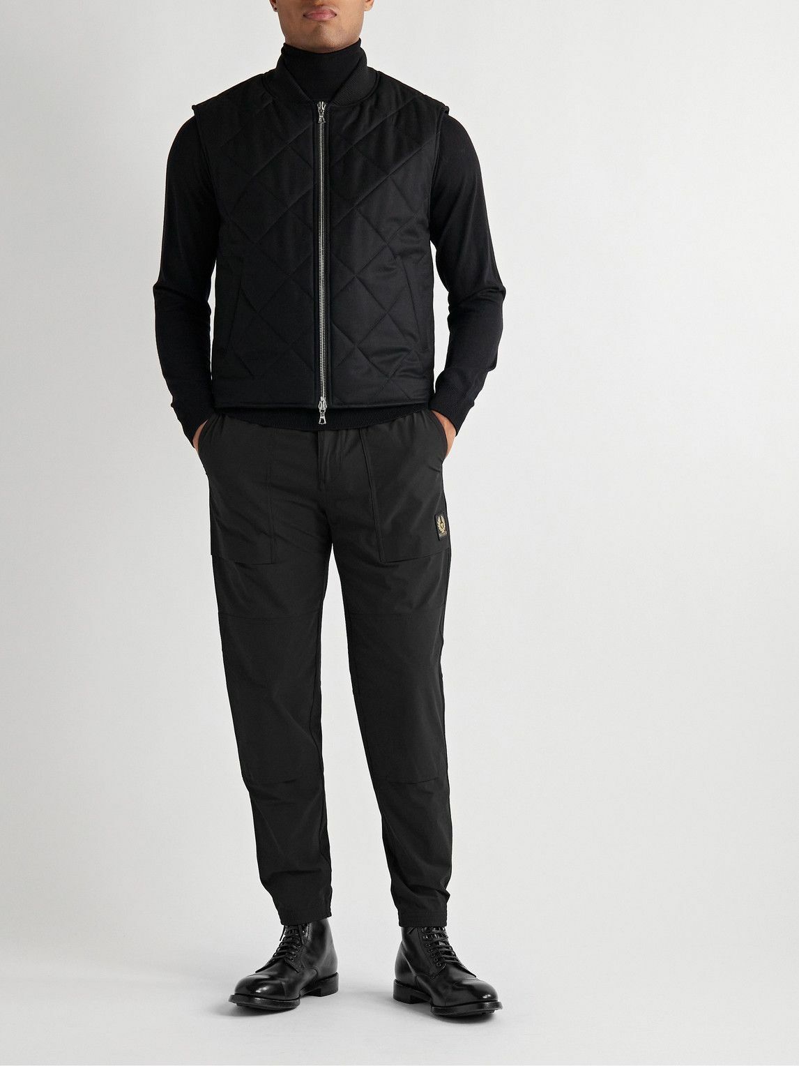 Belstaff - Grayston Tapered Logo-Appliquéd Stretch-Shell Trousers ...