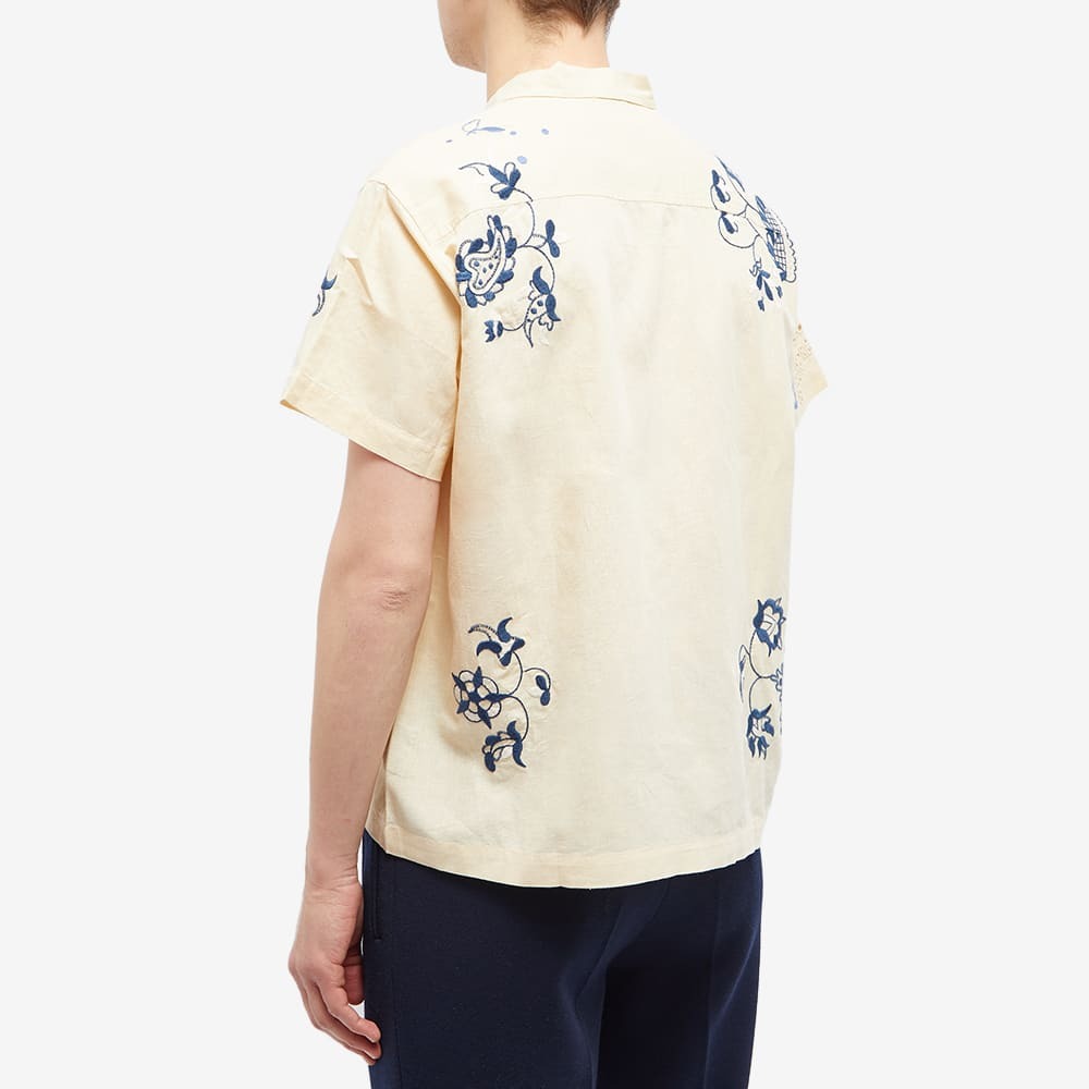 Bode Men's Mended Floral Shirt in Ecru Multi Bode