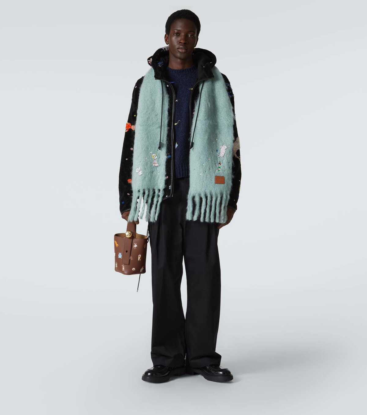 Loewe x Suna Fujita Squid mohair-blend scarf Loewe