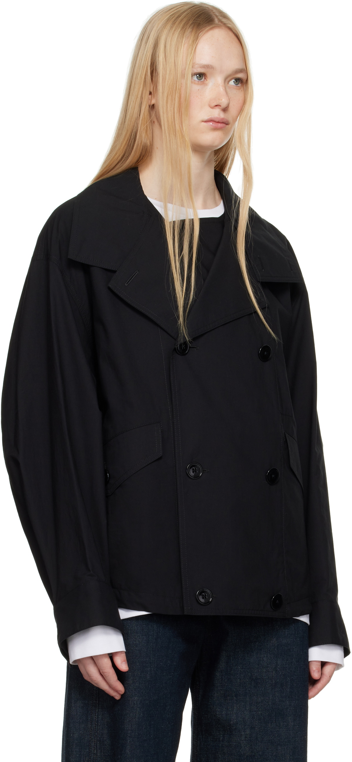 LEMAIRE Black Double Flap Light Jacket Lemaire