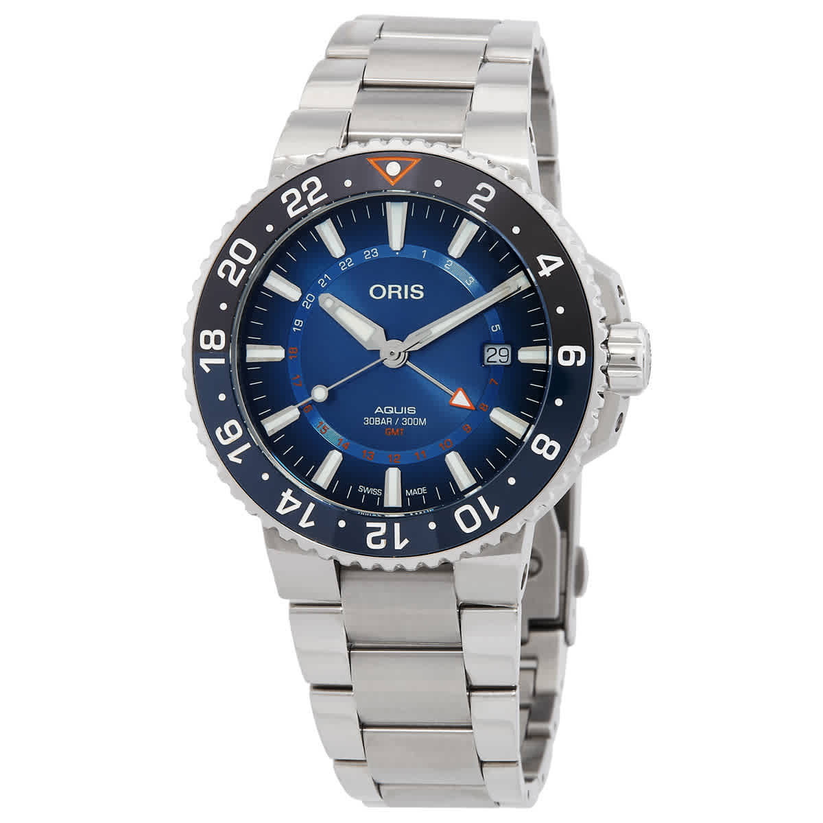 Oris Aquis Automatic Blue Dial Watch 01 798 7754 4185-Set MB Oris