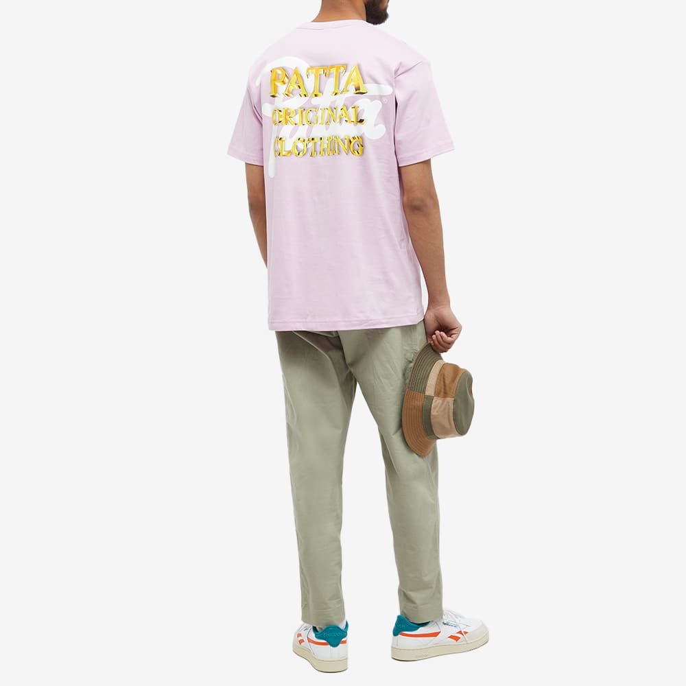 Patta Men's Gold Logo T-Shirt in Orchid Bouquet Patta