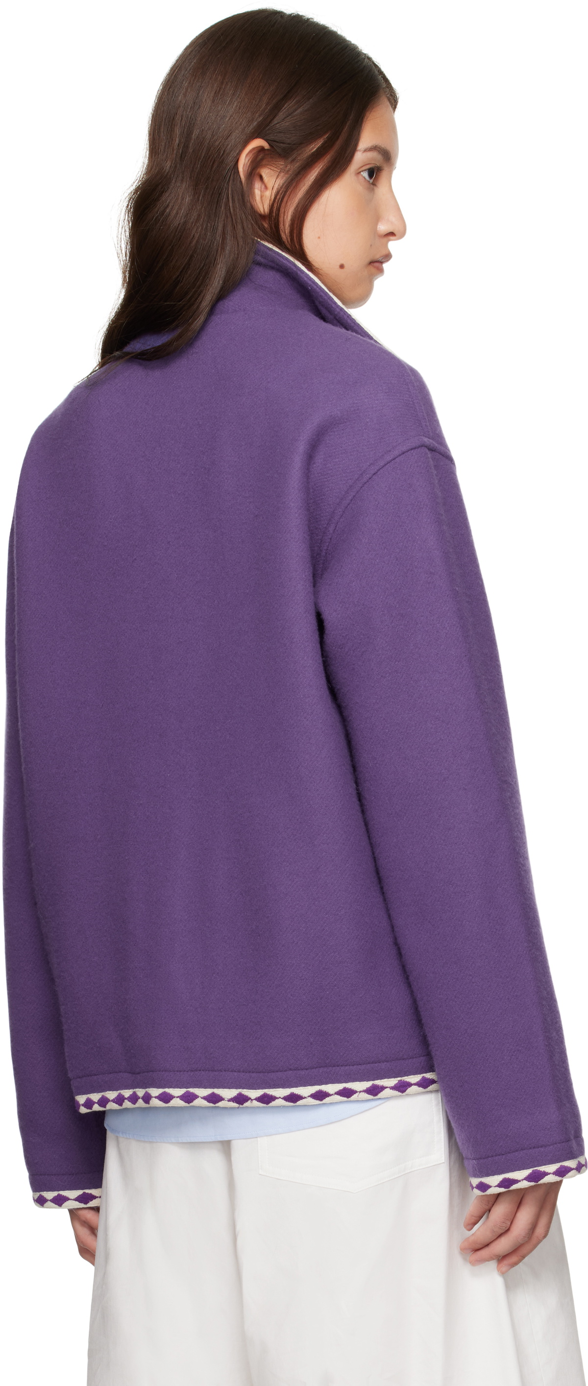 Bode Purple Bronco Appliqué Jacket Bode