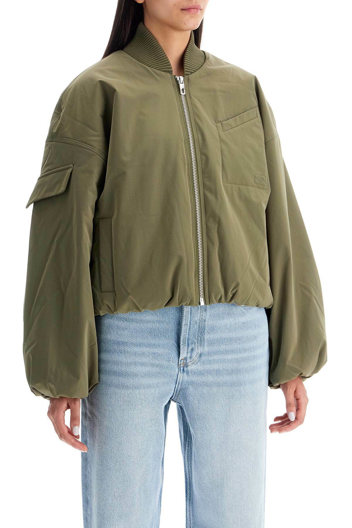 GANNI short oversized bomber jacket Green GANNI