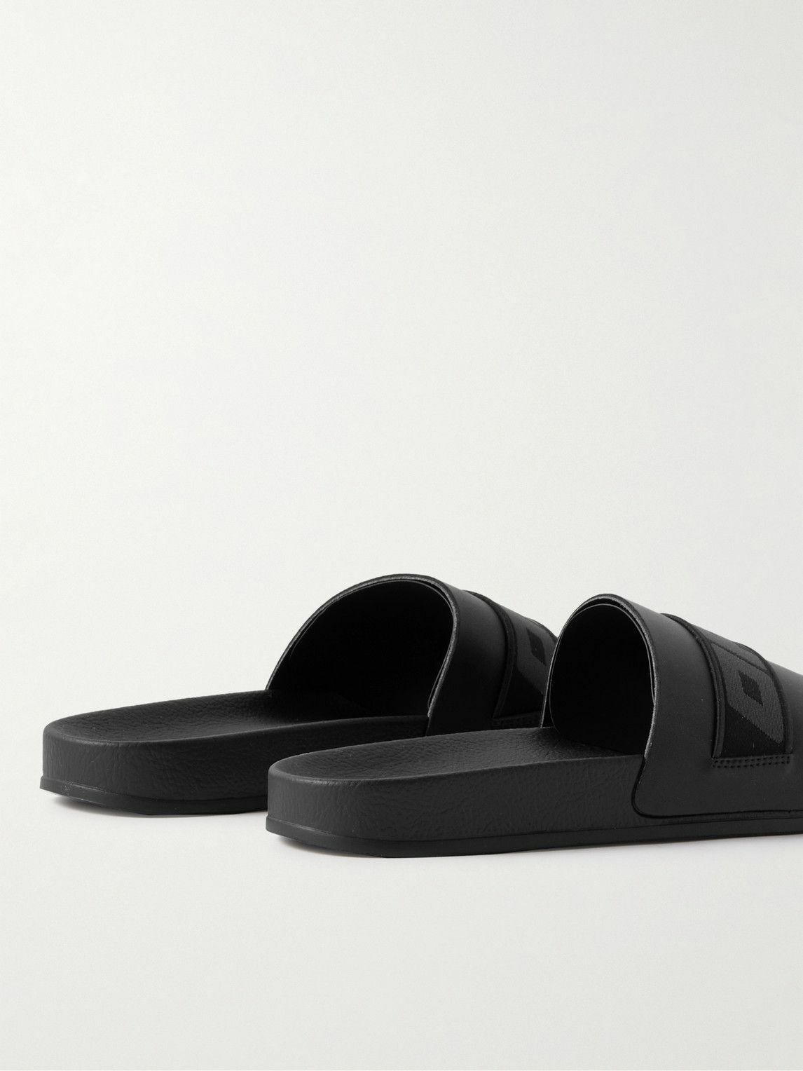 Off-White - Webbing-Trimmed Rubber Slides - Black Off-White
