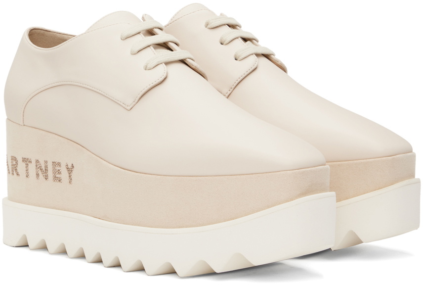 Stella McCartney Beige Elyse Logo Platforms Derbys Stella McCartney