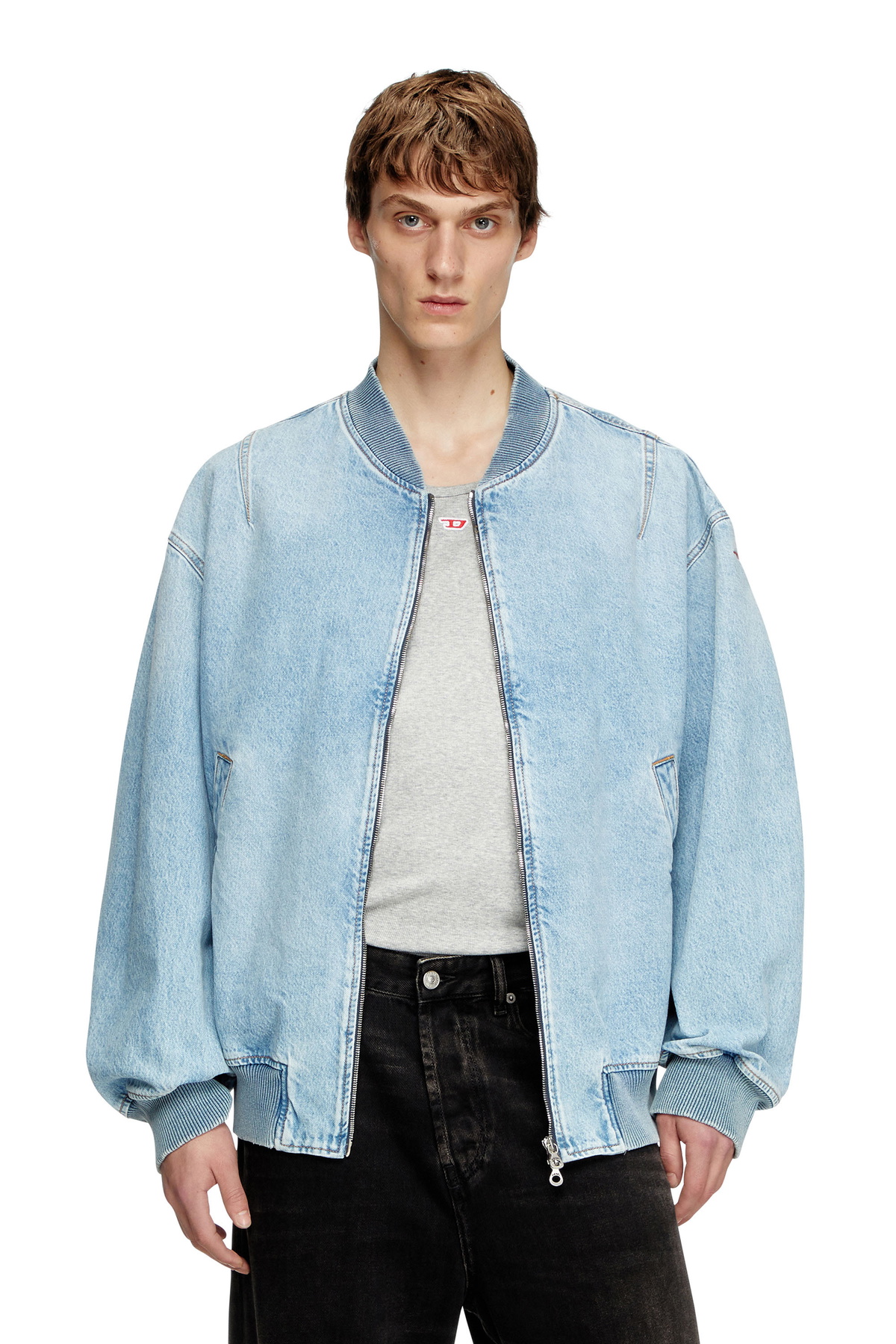 Diesel Bomber jacket in denim - Denim Jackets Mens in Blue Diesel