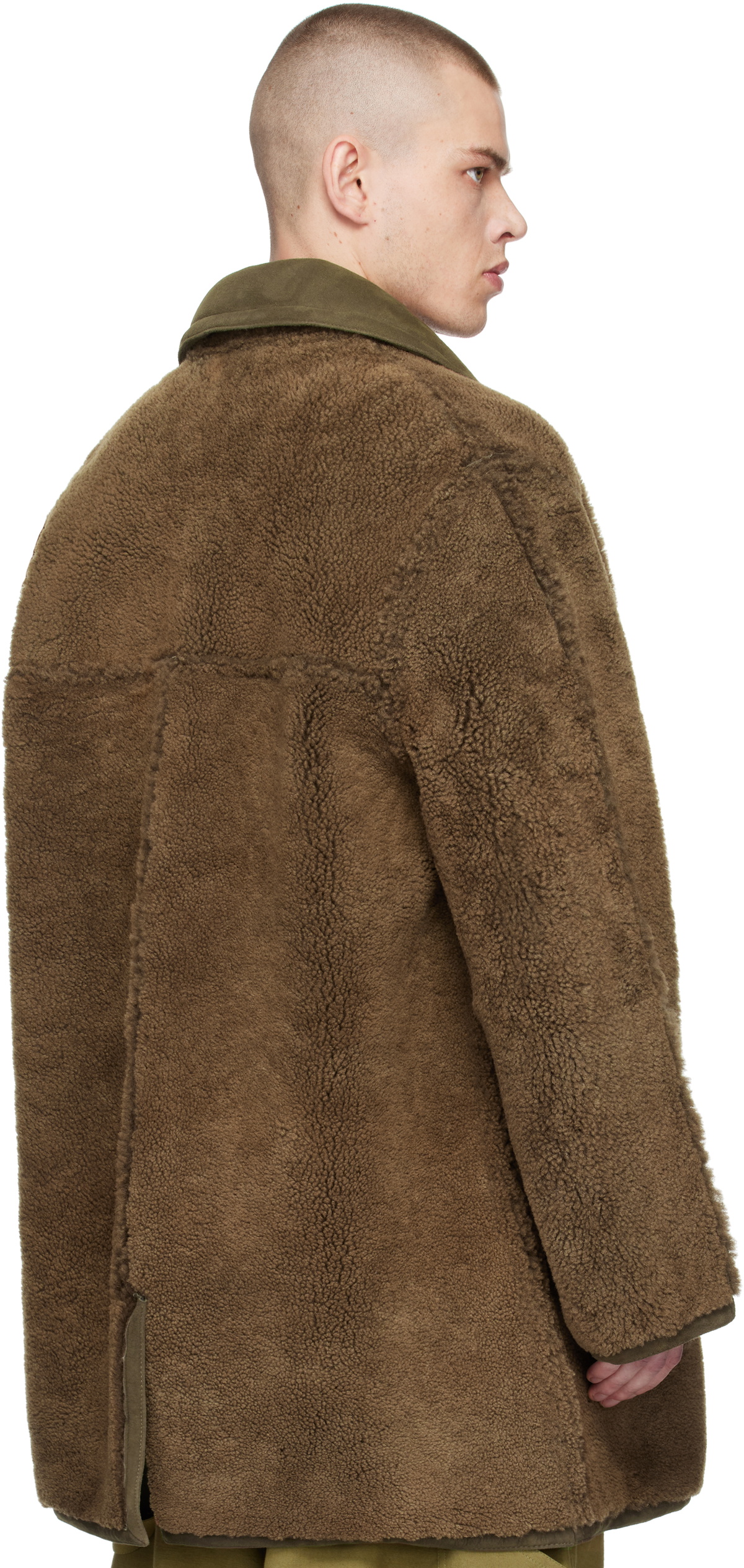 Bode Brown Ranch Reversible Shearling Coat Bode