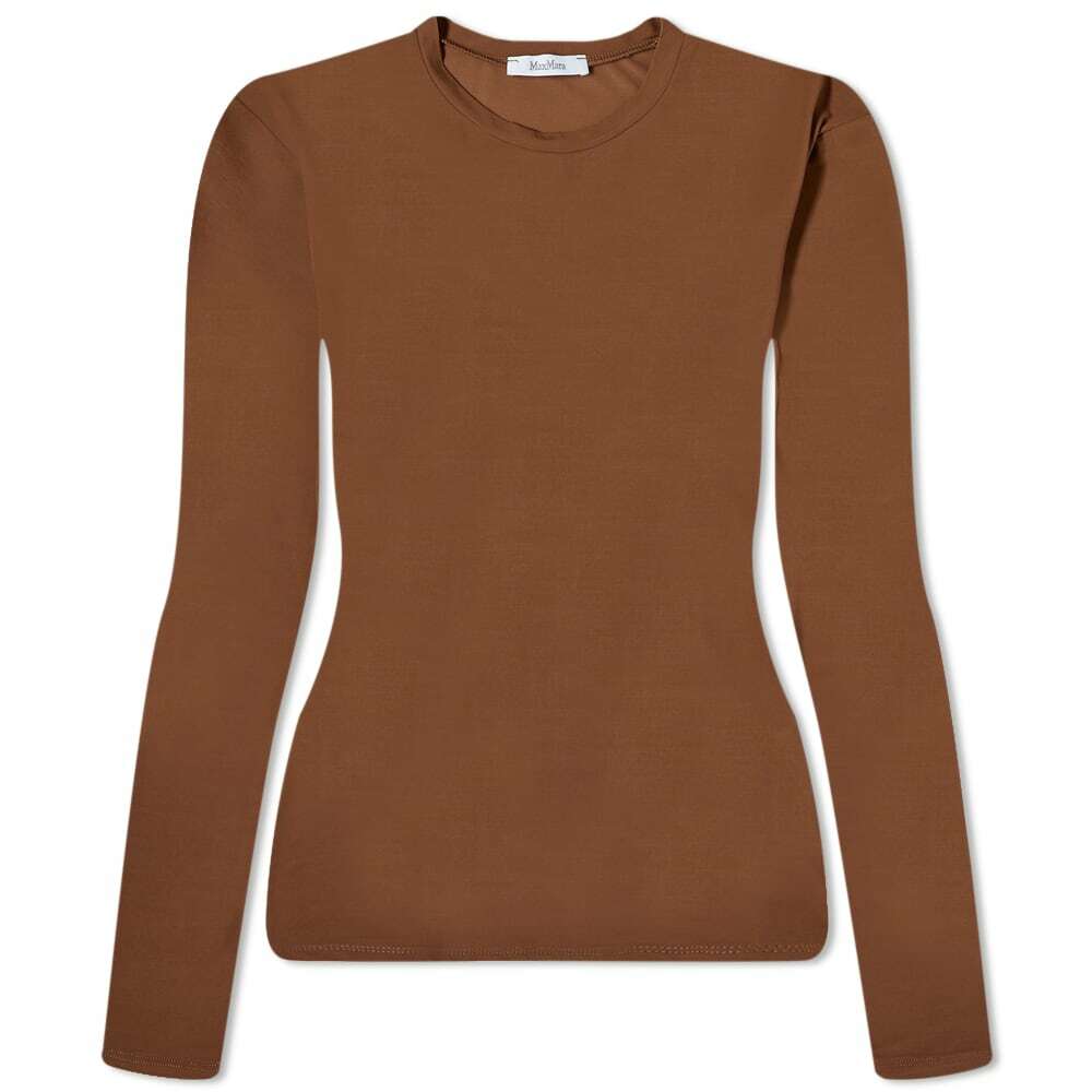 Max Mara Women's Gazza Crew Neck Top in Tobacco Max Mara