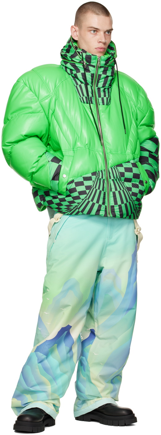 Chen Peng Green Motorcycle Down Coat Chen Peng