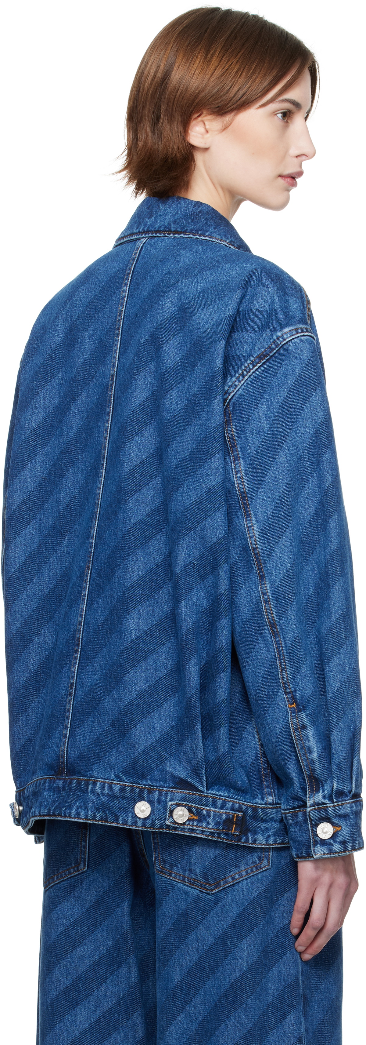 Marni Blue Striped Denim Jacket Marni