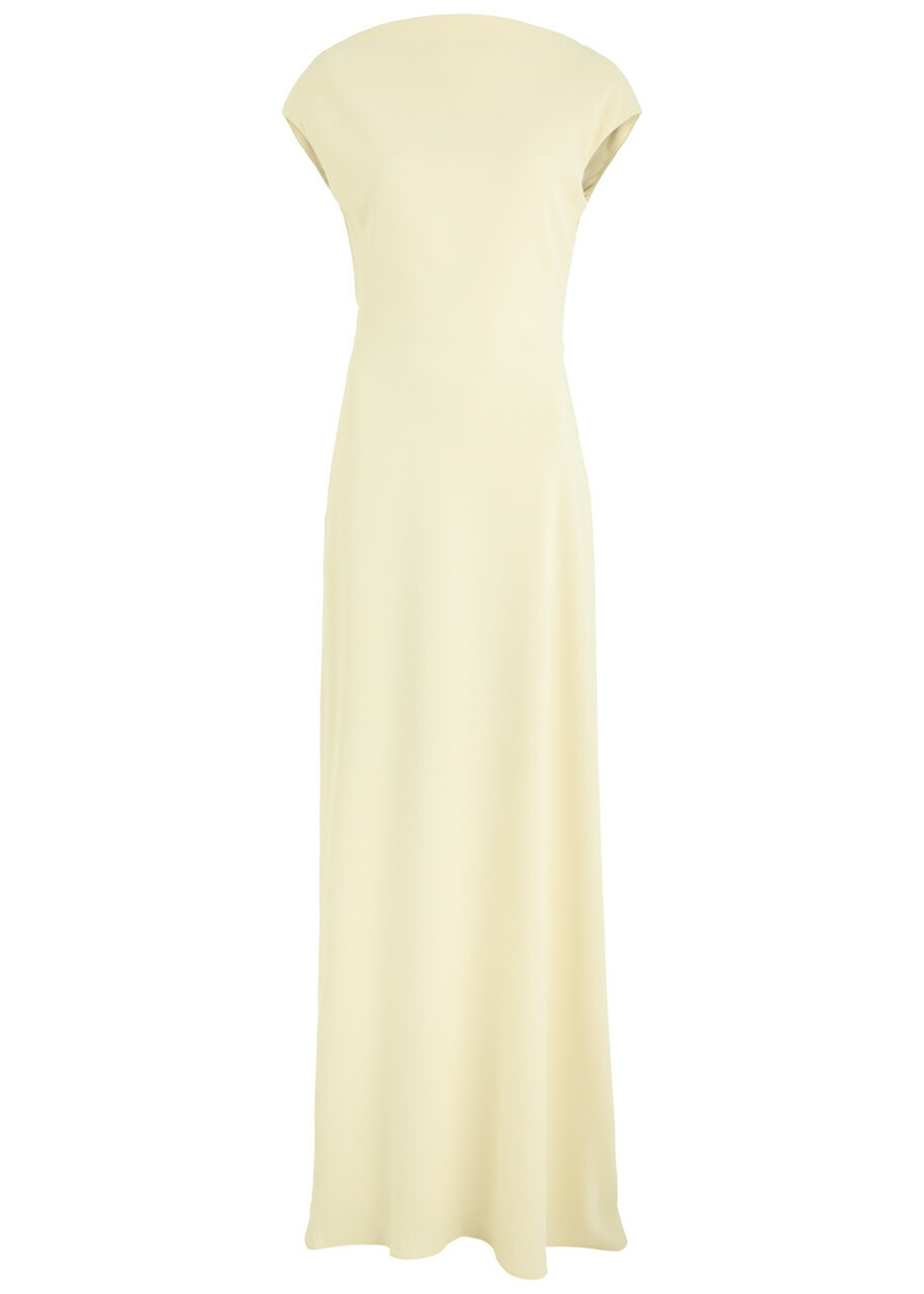 Odd Muse Drape Back Twill Maxi Dress Yellow Odd Muse