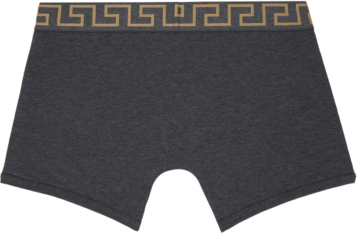 Versace Underwear Two-Pack Black & Gray Greca Border Boxer Briefs ...