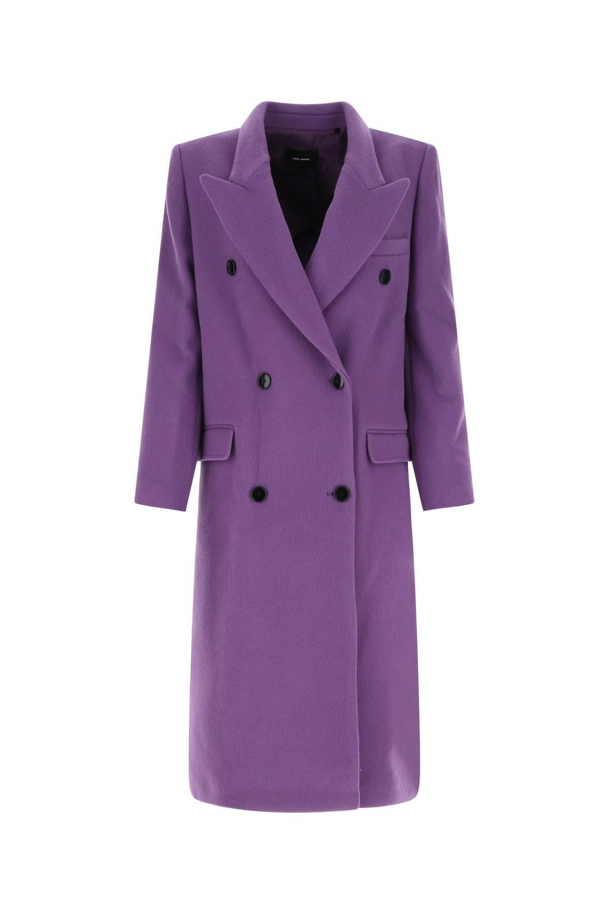 Isabel Marant Purple Wool Blend Enarryli Coat Isabel Marant