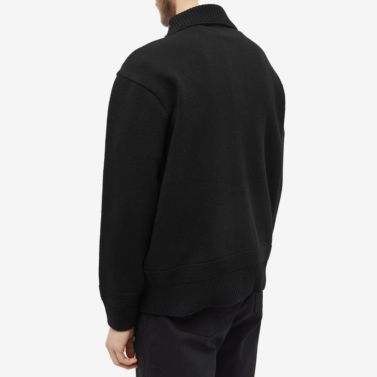 FrizmWORKS Men's Wool Knit Cardigan Jacket in Black FrizmWORKS