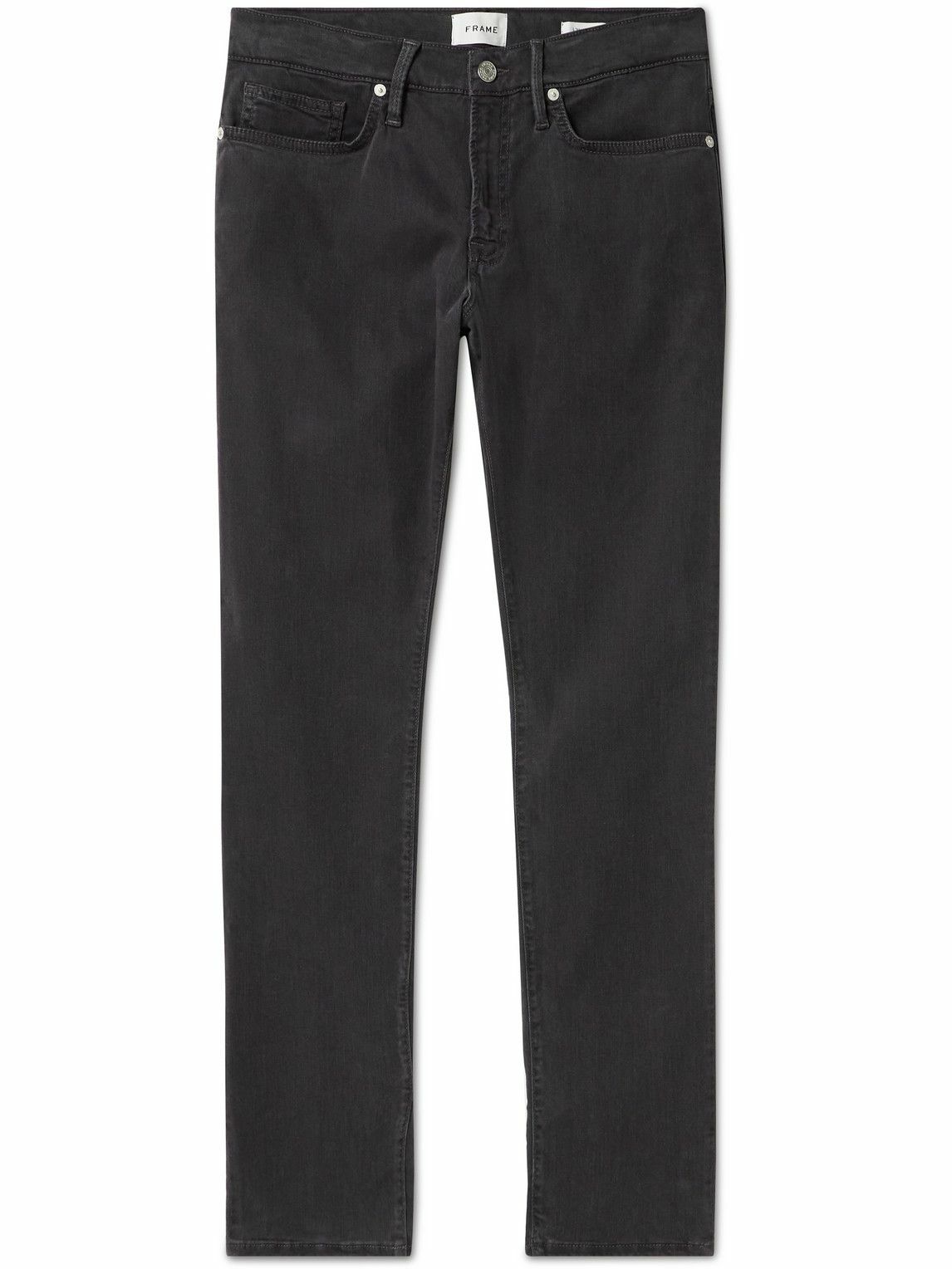 FRAME - L'Homme Slim-Fit Stretch Lyocell-Blend Trousers - Black Frame Denim