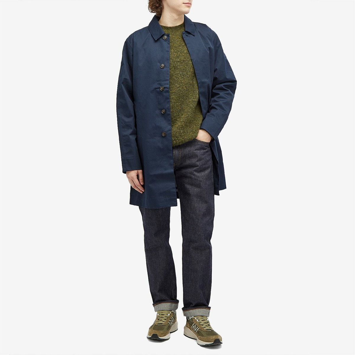 Barbour Men's Lorden Waterproof Mac in Navy/Blue Granite Tartan Barbour