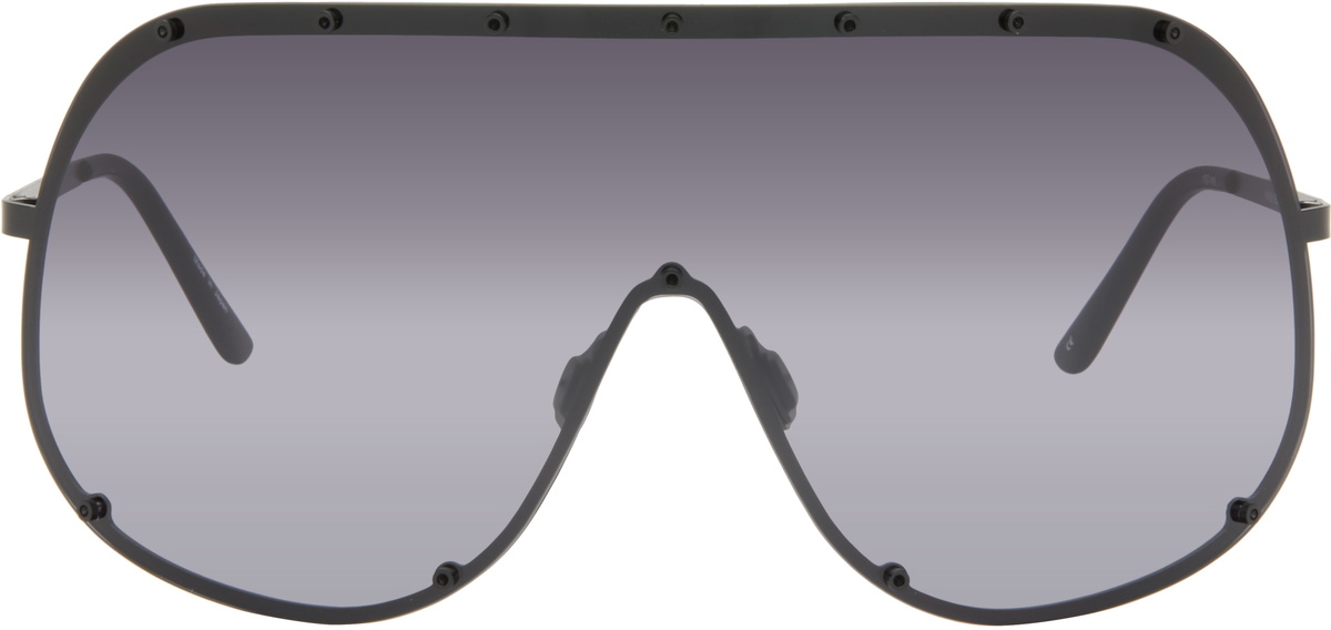 Rick Owens Black Hollywood Shield Sunglasses Rick Owens
