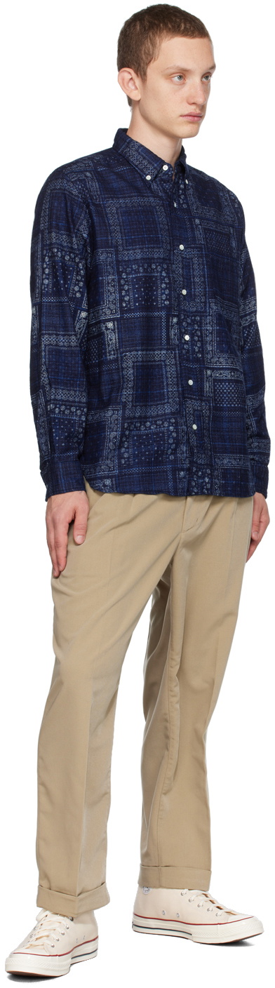 BEAMS PLUS Blue Discharge Shirt Beams Plus