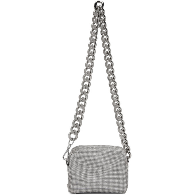 Kara Silver Crystal Mesh Camera Bag Kara