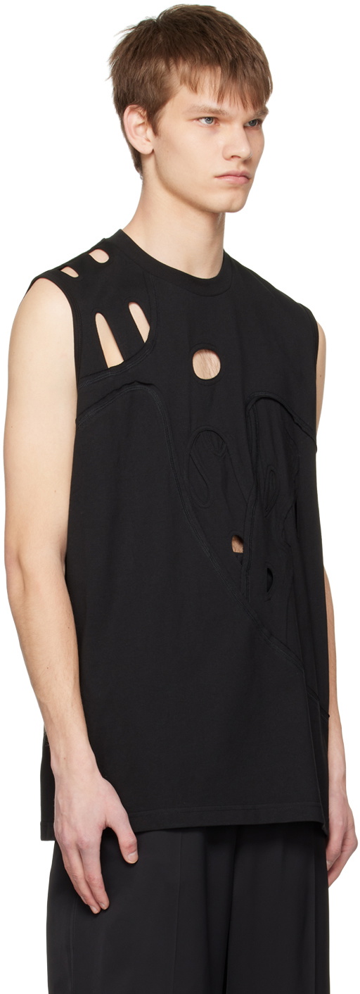Feng Chen Wang Black Cutout Tank Top Feng Chen Wang