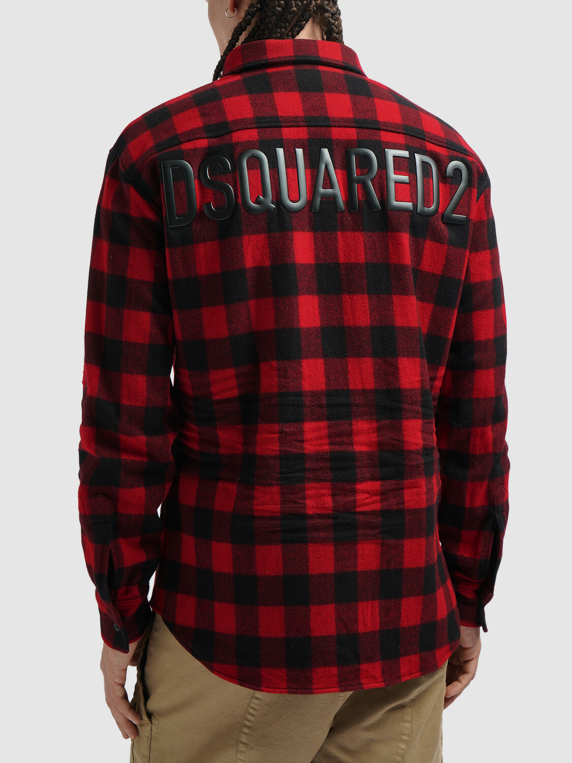 DSQUARED2 - Logo Wool Blend Checked Shirt Dsquared2