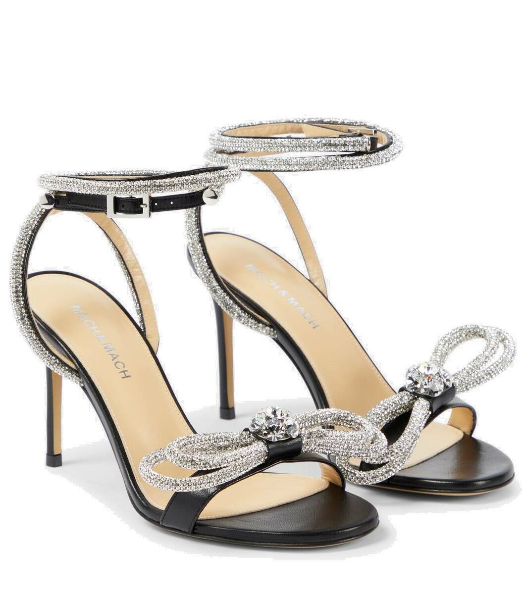 Mach & Mach Double Bow 95 leather sandals MACH & MACH