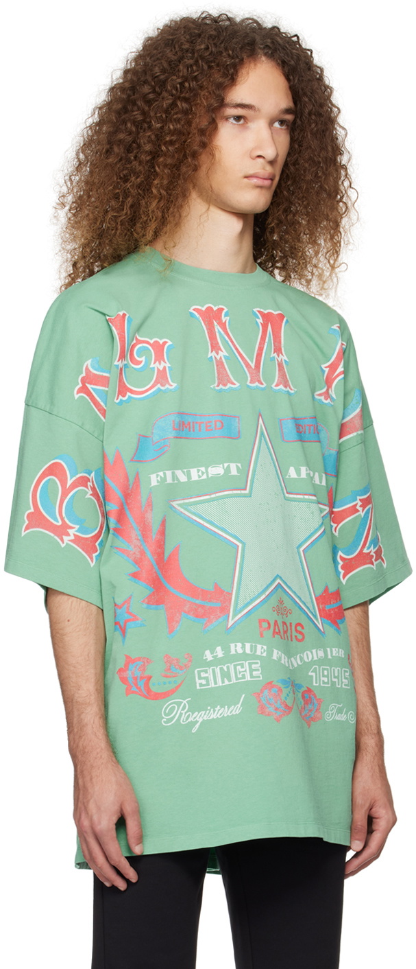 Balmain Green Western T-Shirt Balmain