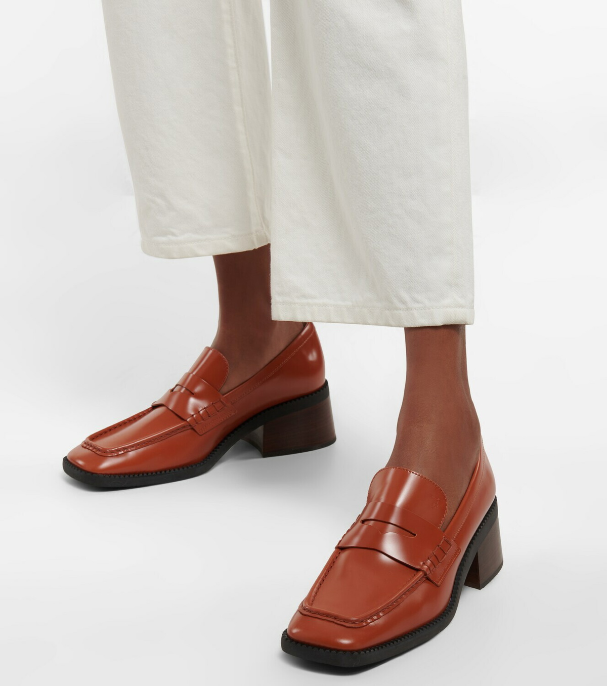 Tod's - Leather platform loafer pumps Tod's