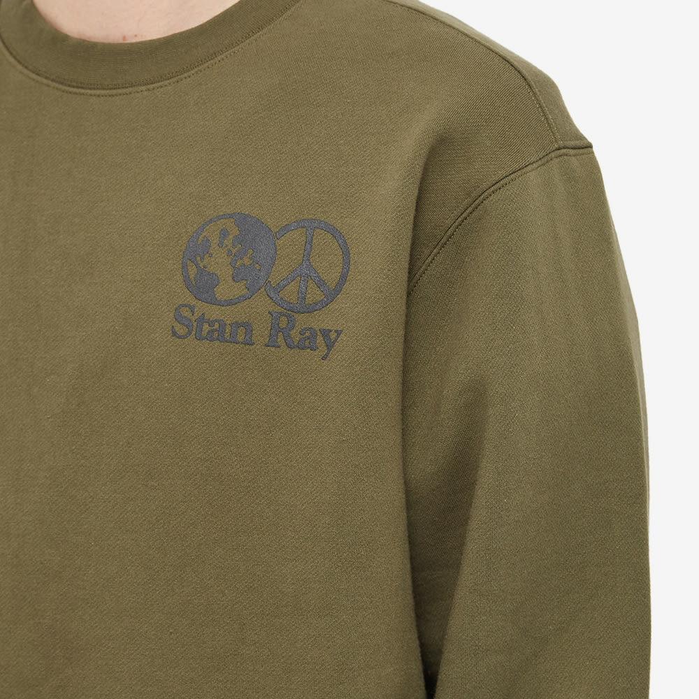 Stan Ray Men's World Peace Crew Sweat in Olive Green Stan Ray