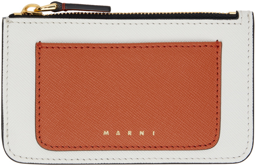 Marni Blue & White Zip Card Holder Marni