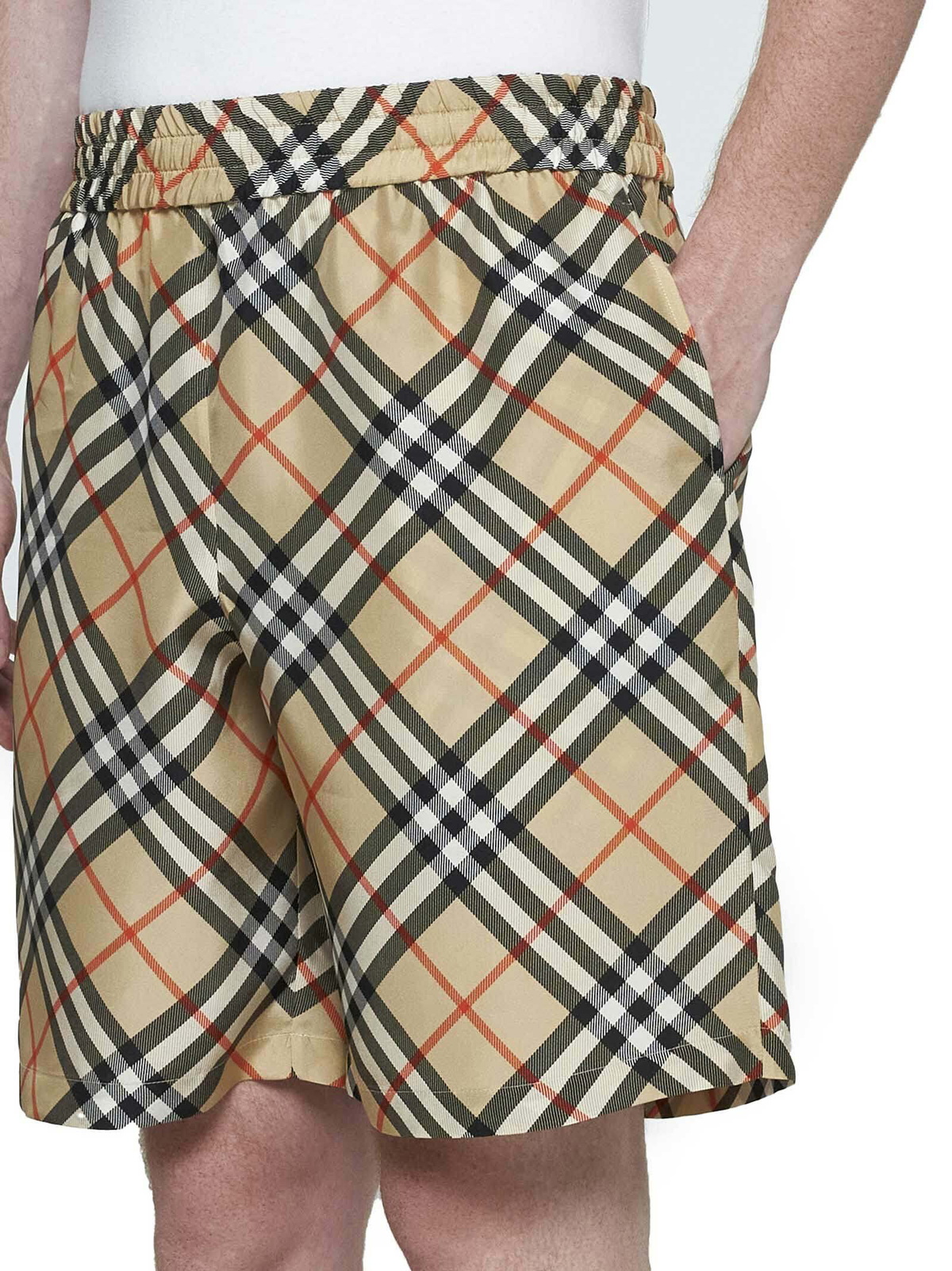Burberry Check Print Silk Shorts Burberry