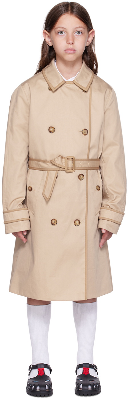 Burberry Kids Beige Belted Trench Coat Burberry