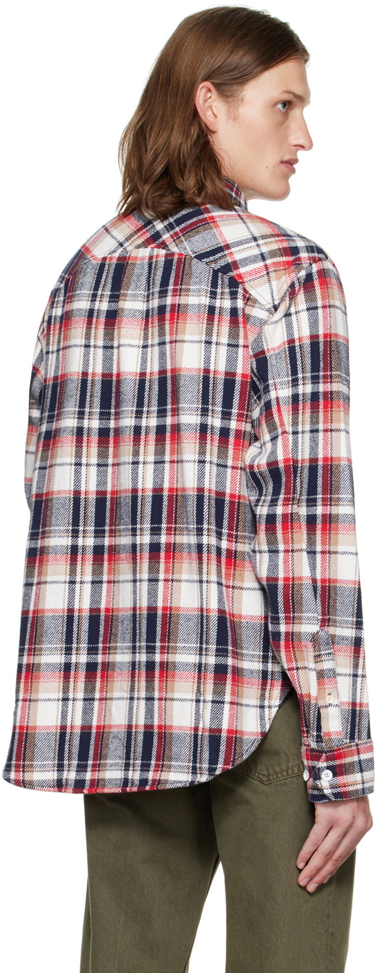 rag & bone White Engineered Plaid Shirt Rag and Bone