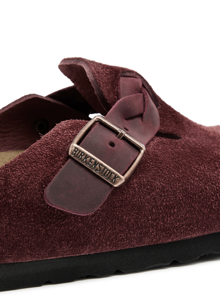 Birkenstock Boston Suede Sliders Burgundy Birkenstock