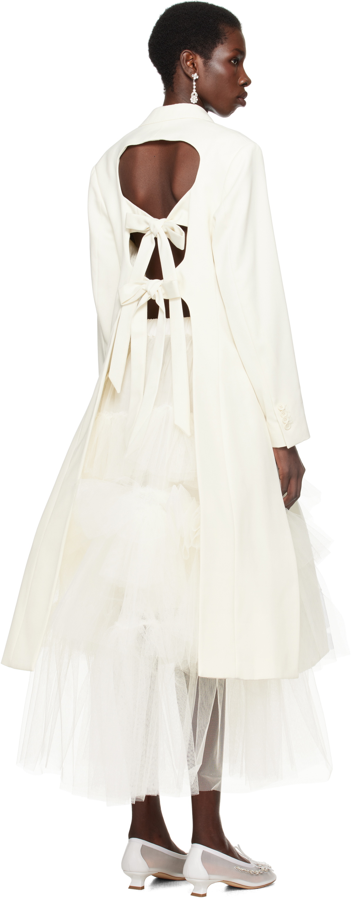 Simone Rocha SSENSE Exclusive Bridal Capsule Cut-Out Bow Detail Coat ...
