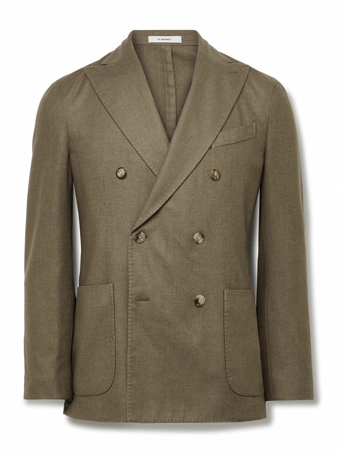 Boglioli - K-Jacket Double-Breasted Wool Suit Jacket - Brown Boglioli