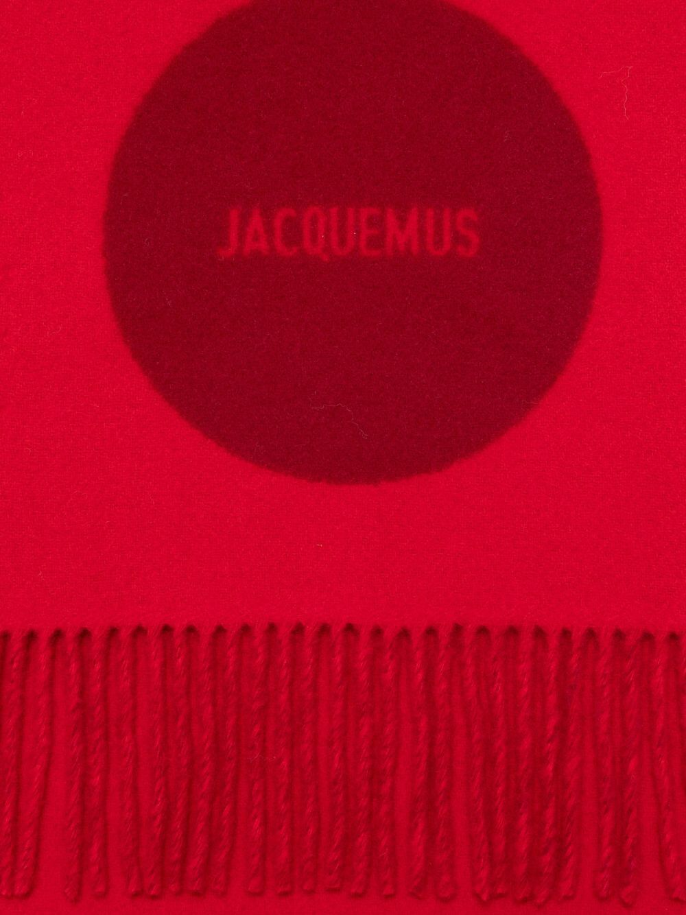 Jacquemus Red Logo Jacquard Scarf Jacquemus