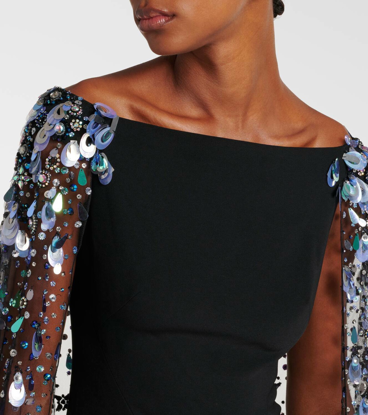 Jenny Packham Beaded caped crêpe gown Jenny Packham