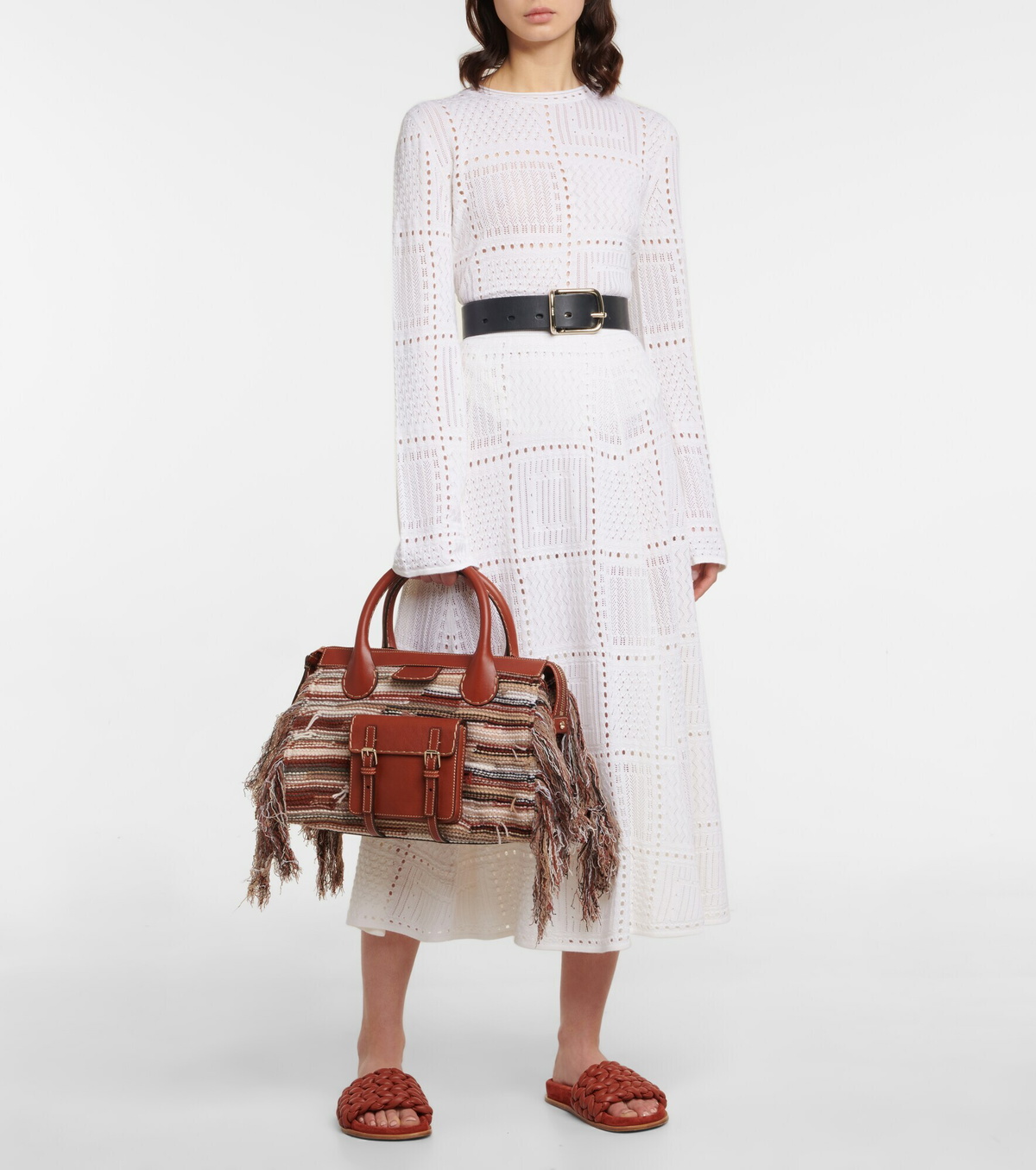 Chloe - Edith Medium cashmere and leather tote Chloe